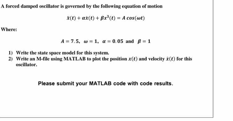 Solved A forced damped oscillator is governed by the | Chegg.com
