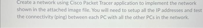 Solved Create a network using Cisco Packet Tracer | Chegg.com