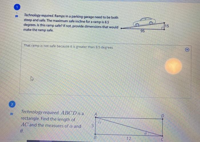Solved 1 Technology required. Ramps in a parking garage need | Chegg.com