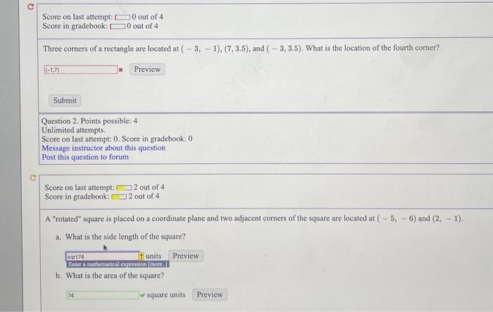 Solved Score on last attempt: 10 out of 4 Score in | Chegg.com