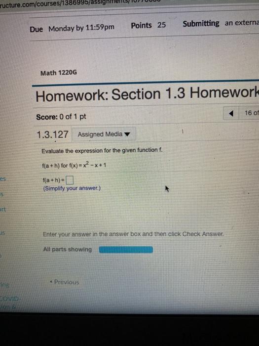 Solved ructure.com/courses/1386995/assi Points 25 Submitting | Chegg.com