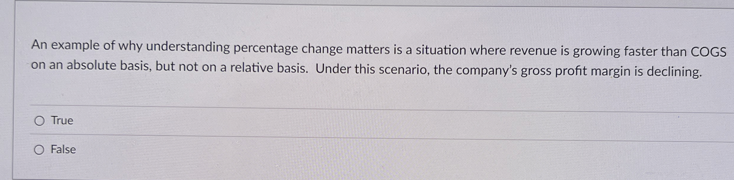 Solved An example of why understanding percentage change | Chegg.com