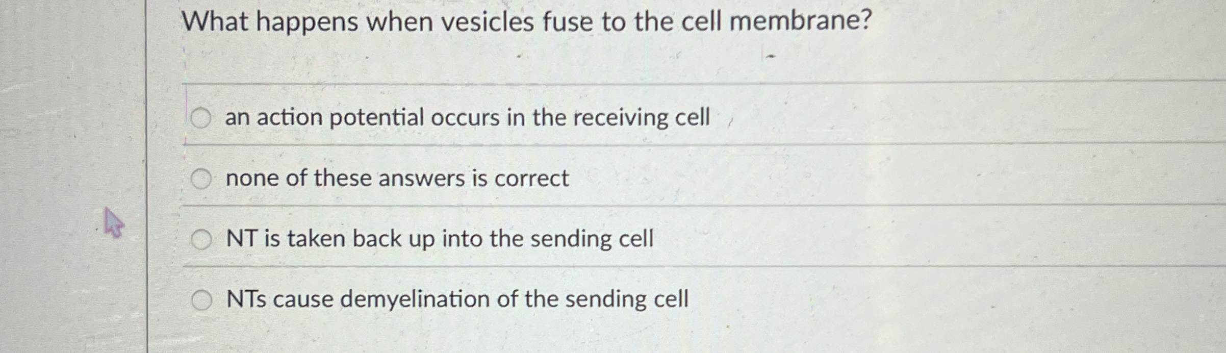 Solved What happens when vesicles fuse to the cell | Chegg.com