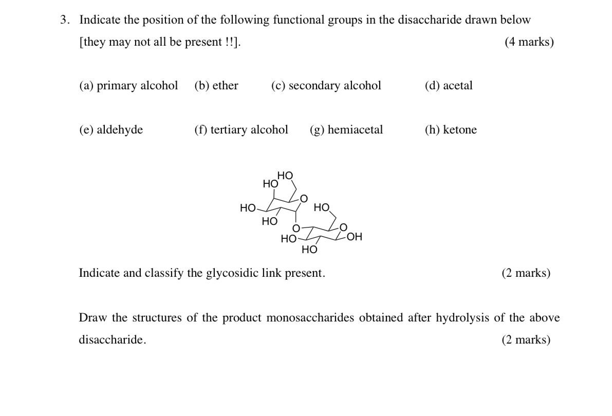 Solved Indicate the position of the following functional | Chegg.com