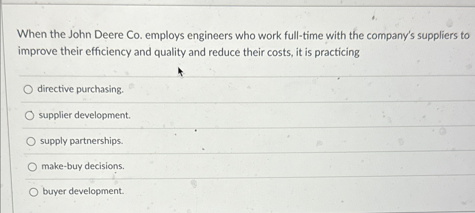 Solved When the John Deere Co. ﻿employs engineers who work | Chegg.com