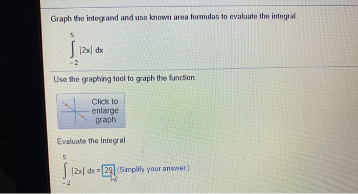 Solved Graph the integrand and use known area formulas to | Chegg.com