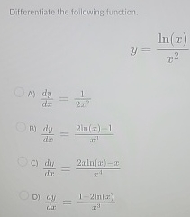 Differentiate the following | Chegg.com