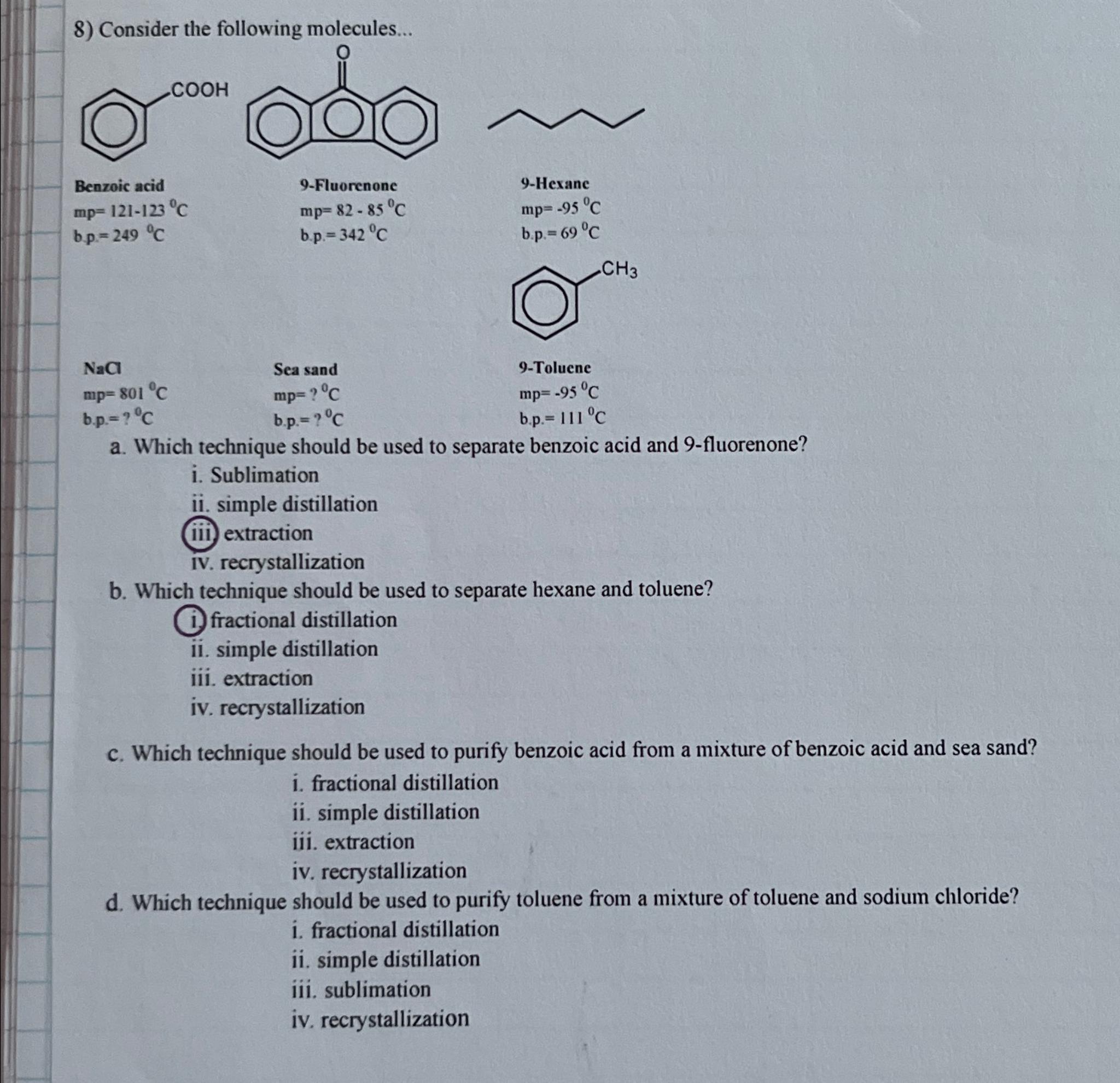 Solved Consider the following molecules...Benzoic acid | Chegg.com