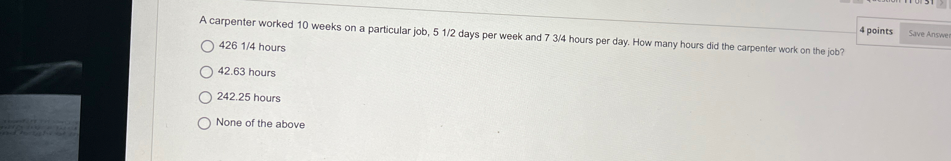 Solved A carpenter worked 10 ﻿weeks on a particular job, 512 | Chegg.com