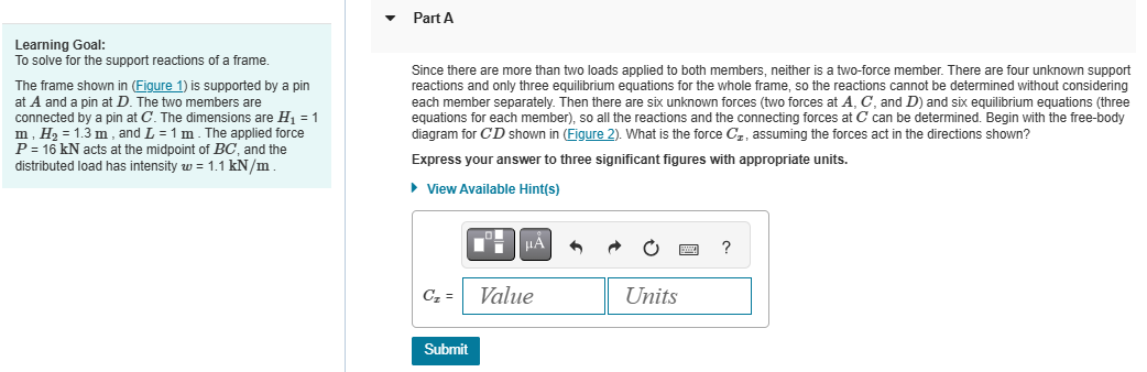 Solved Part ALearning Goal:To solve for the support | Chegg.com