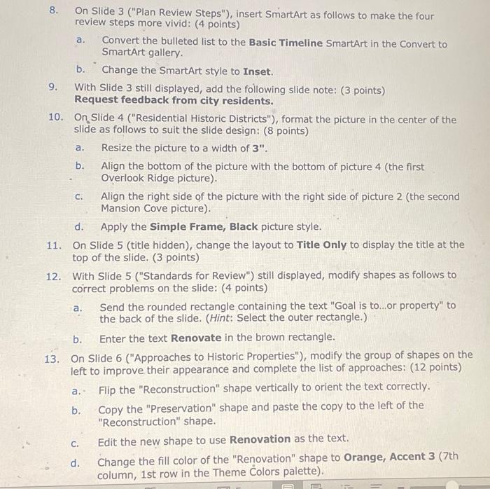 Solved 8. On Slide 3 ("Plan Review Steps"), insert SmartArt | Chegg.com