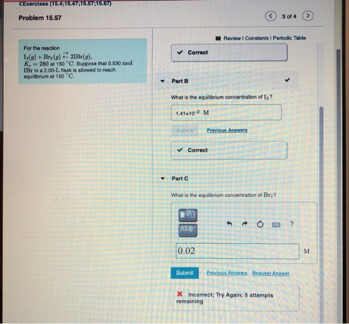 Solved Review l Constants Periodic Table Correct For the | Chegg.com