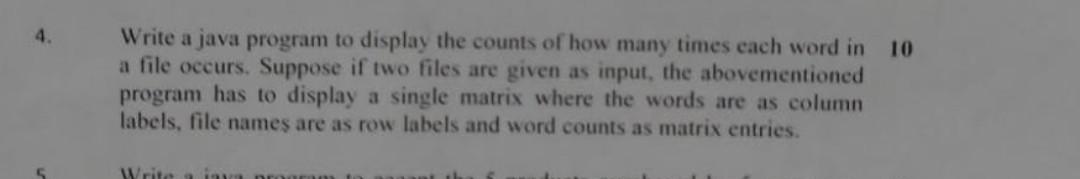 Solved 4. 10 Write a java program to display the counts of | Chegg.com