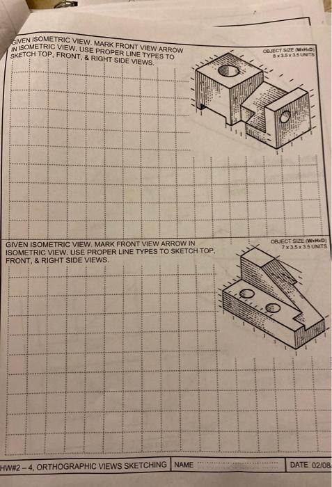 Solved GIVEN ISOMETRIC VIEW.MARK FRONT VIEW ARROW IN | Chegg.com