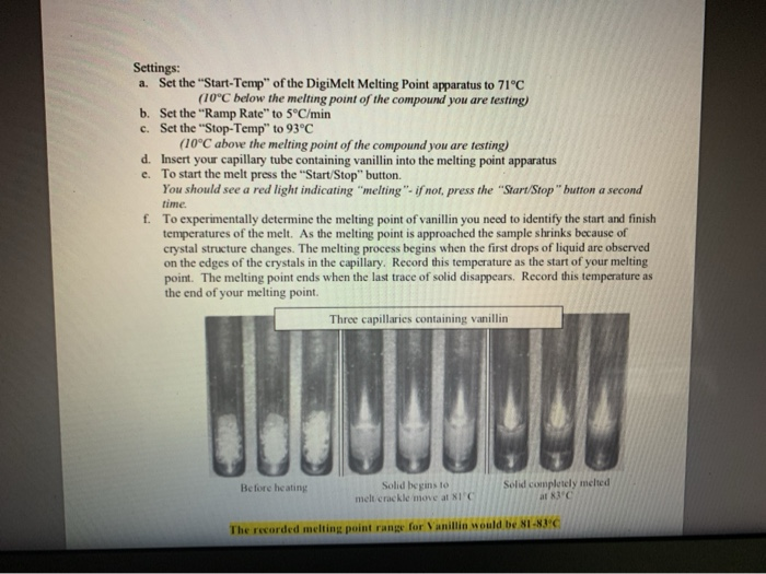 Lab 4 Physical Properties II: Melting Point | Chegg.com