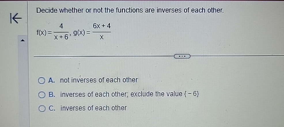 Solved Decide whether or not the functions are inverses of | Chegg.com