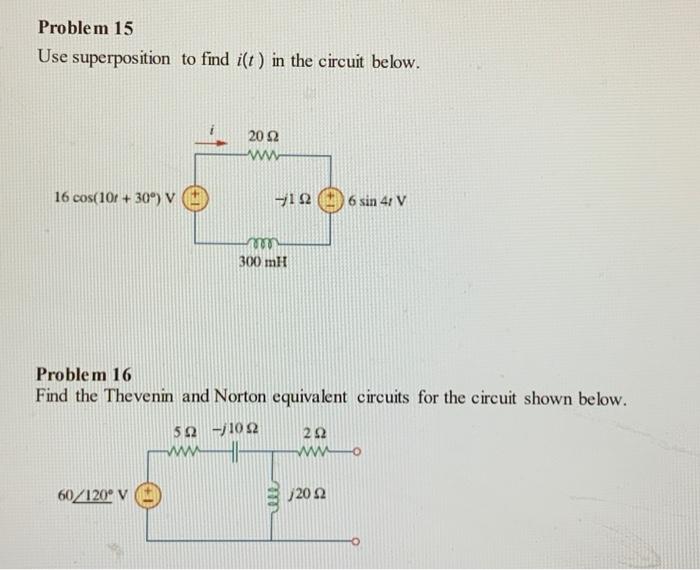 Solved Use superposition to find i(t) in the circuit below. | Chegg.com