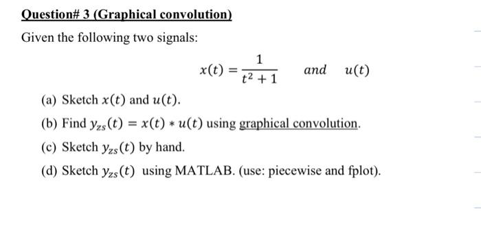 Solved Question\# 3 (Graphical convolution) Given the | Chegg.com