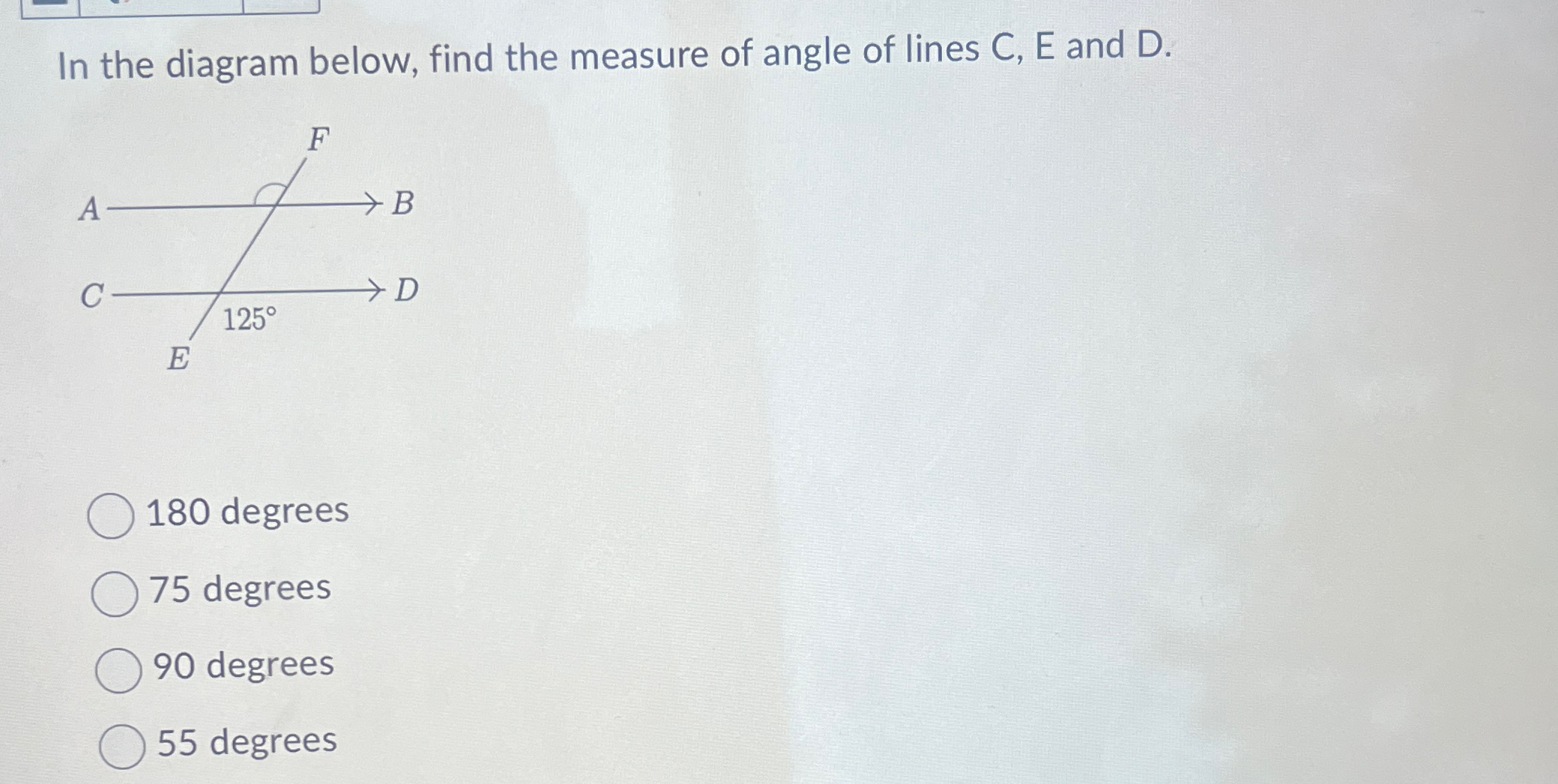 Solved In the diagram below, find the measure of angle of | Chegg.com