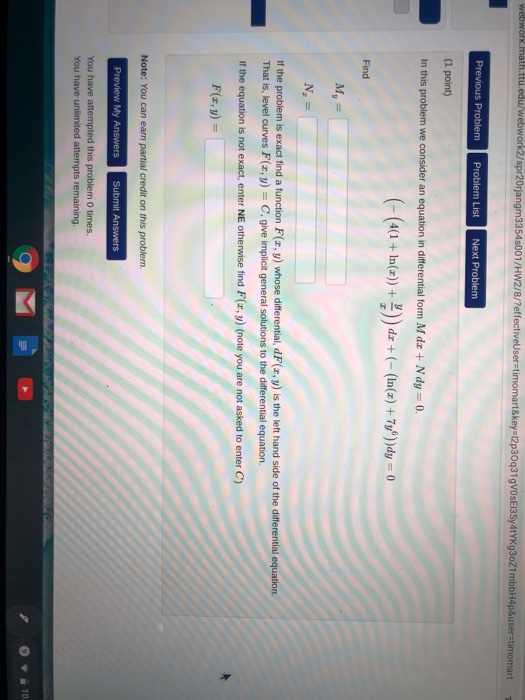 Solved webwork.math.ttu.edu/webwork/spr | Chegg.com