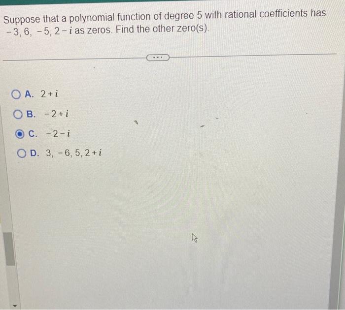 Solved Suppose that a polynomial function of degree 5 with | Chegg.com