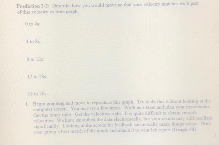 Solved ACTIVITY 3-2: MATCHING A VELOCITY GRAPH In this | Chegg.com