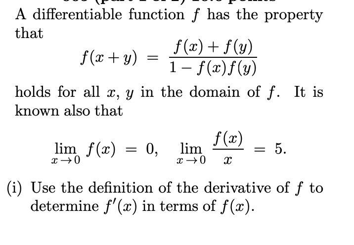 Solved A differentiable function f ﻿has the | Chegg.com
