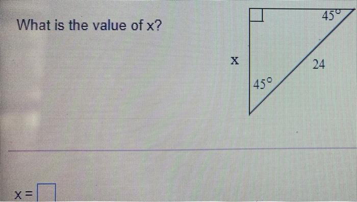 Solved 450 What is the value of x? 24 450 | Chegg.com
