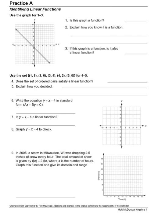 Identifying Linear Functions Worksheet - Worksheets Printable Free Identifying Linear Functions Worksheet - Worksheets Printable Free