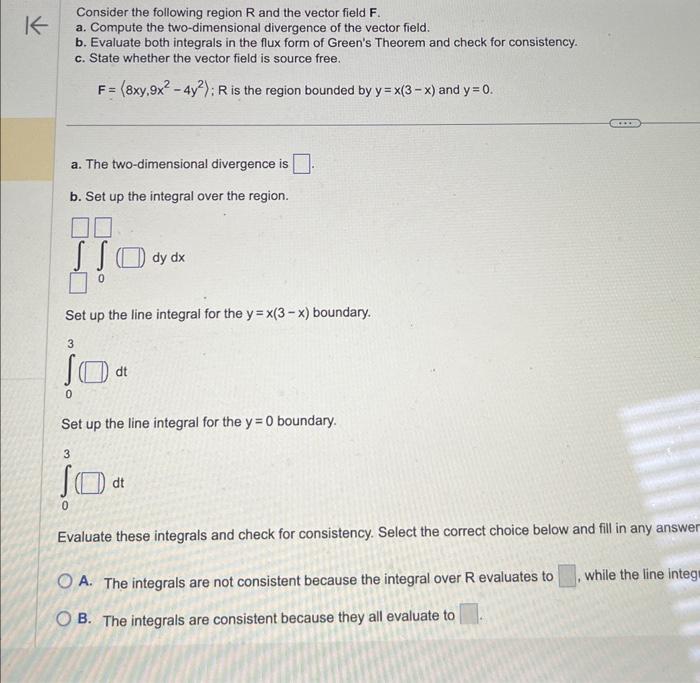 Solved Consider the following region R and the vector field | Chegg.com