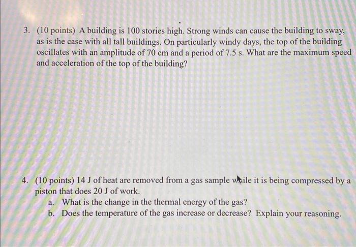 Solved 3. (10 points) A building is 100 stories high. Strong | Chegg.com