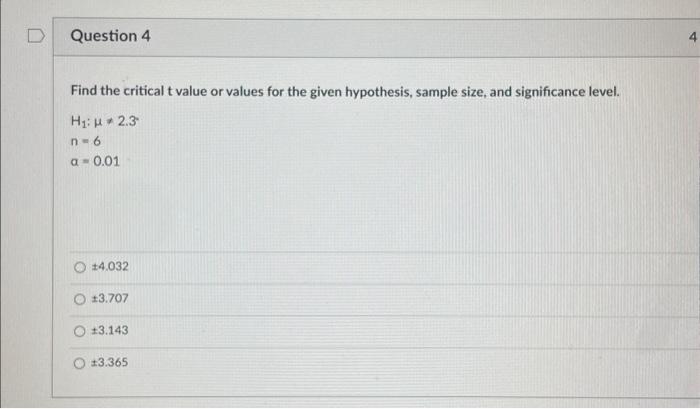 Solved Find the critical t value or values for the given | Chegg.com