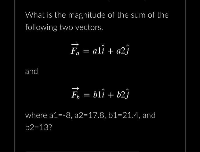 Solved What is the magnitude of the following vector: | Chegg.com