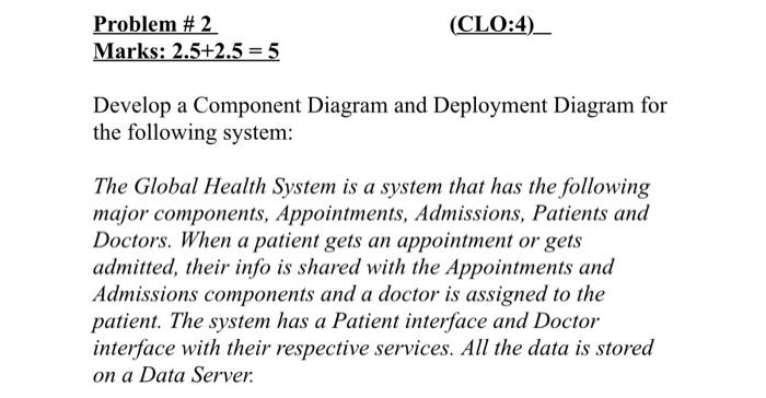 Solved Develop a Component Diagram and Deployment Diagram | Chegg.com