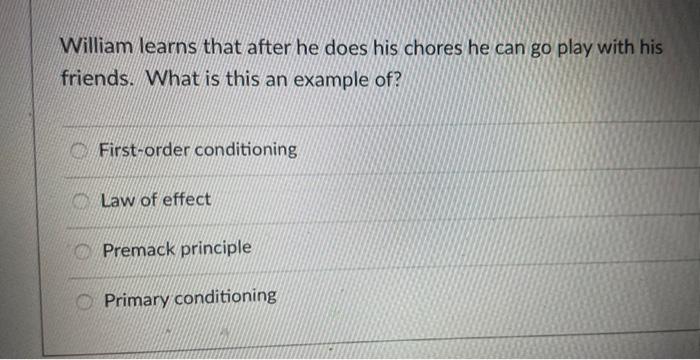 Solved William learns that after he does his chores he can | Chegg.com
