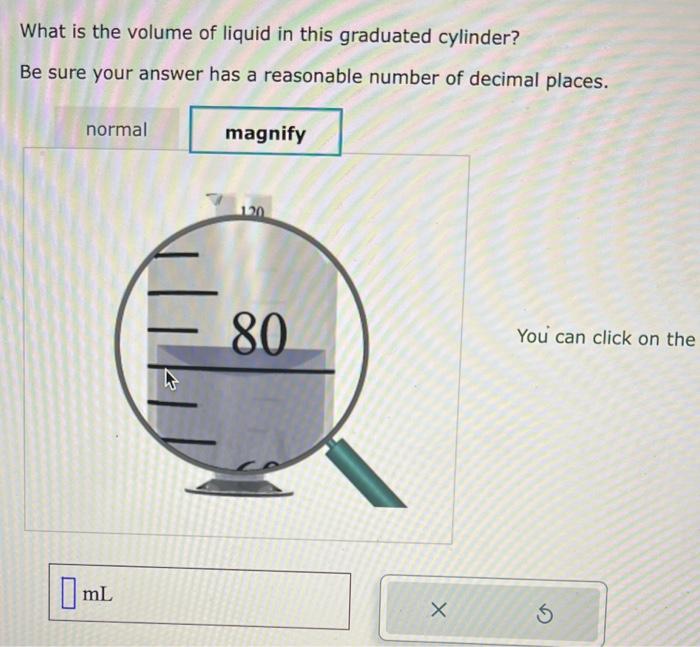 Solved What is the volume of liquid in this graduated | Chegg.com