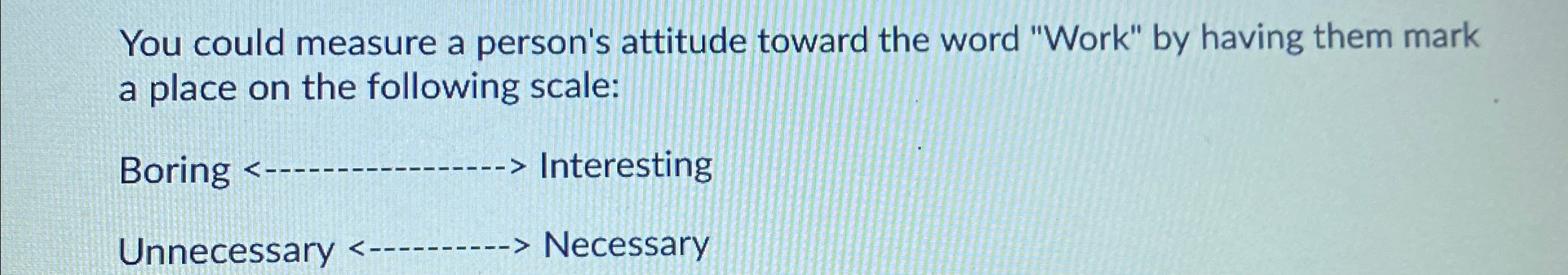 Solved You could measure a person's attitude toward the word | Chegg.com