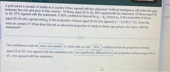 Solved A poll asked a sample of adults in a country if they | Chegg.com
