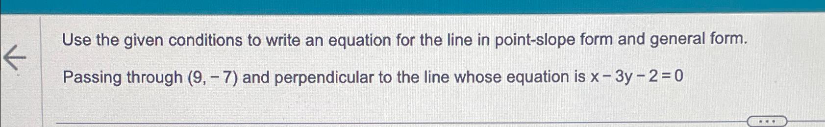 Solved Use the given conditions to write an equation for the | Chegg.com