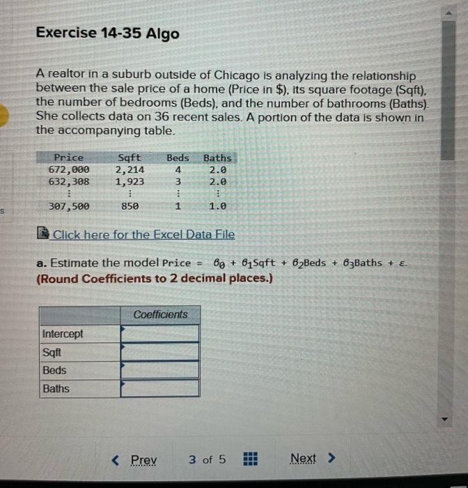 Solved A realtor in a suburb outside of Chicago is analyzing | Chegg.com