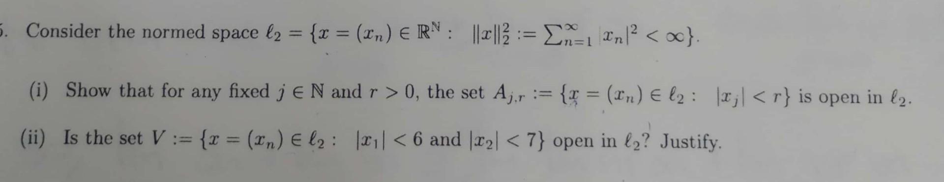 Solved Consider the normed space | Chegg.com