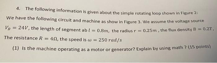 Solved 4. The following information is given about the | Chegg.com