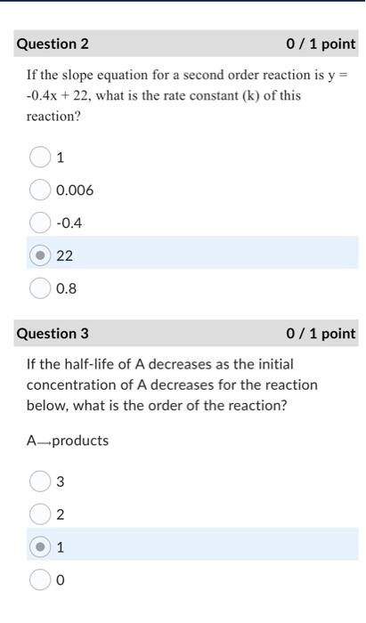 Solved If the slope equation for a second order reaction is | Chegg.com
