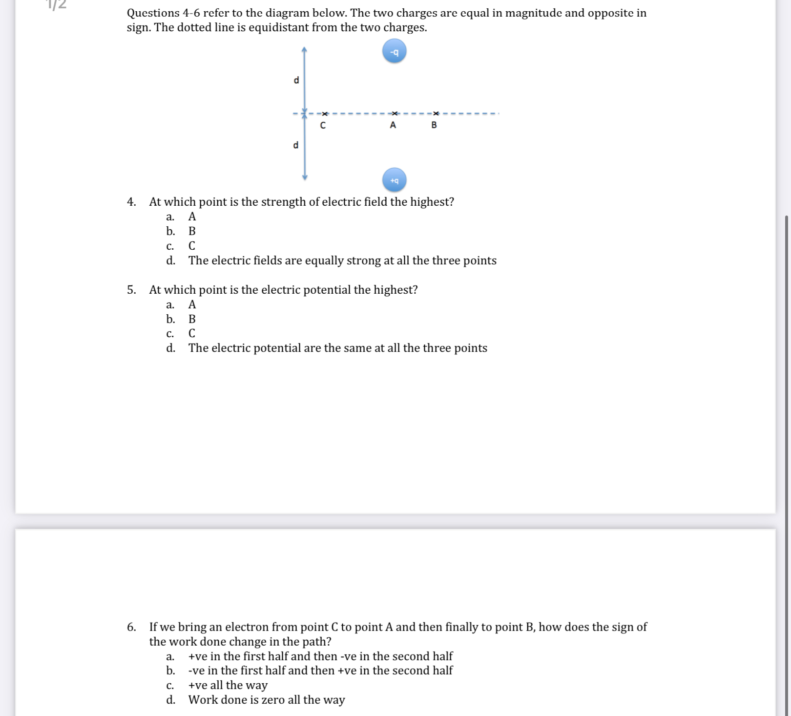 Solved Questions 4-6 ﻿refer to the diagram below. The two | Chegg.com