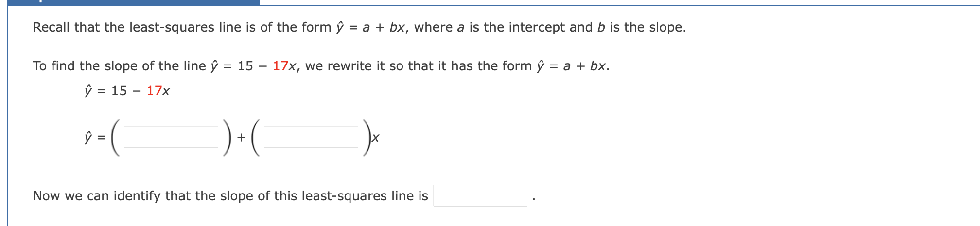 Solved Recall that the least-squares line is of the form | Chegg.com