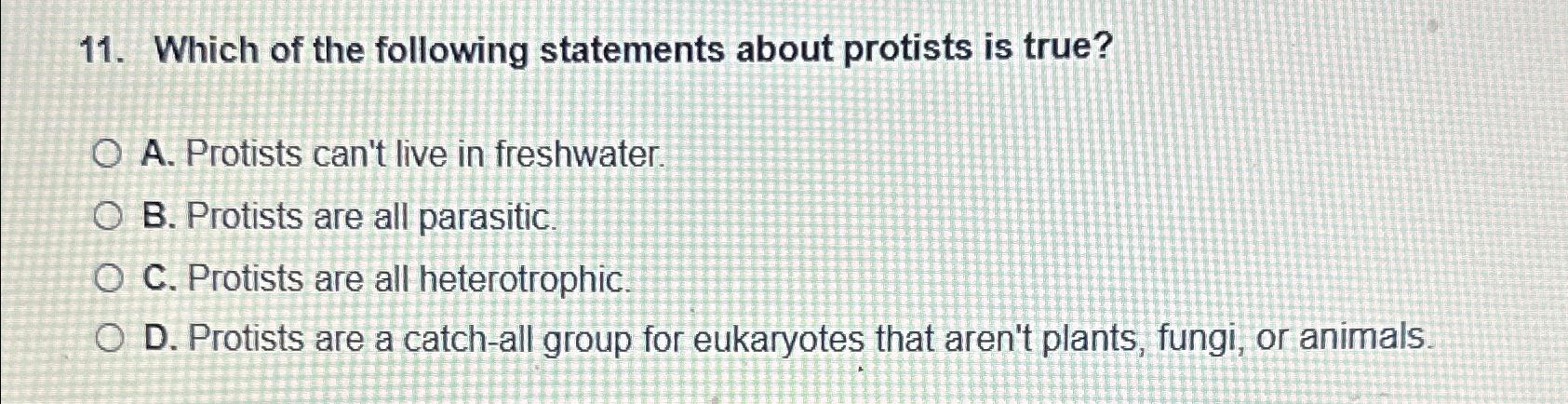 Solved Which of the following statements about protists is | Chegg.com