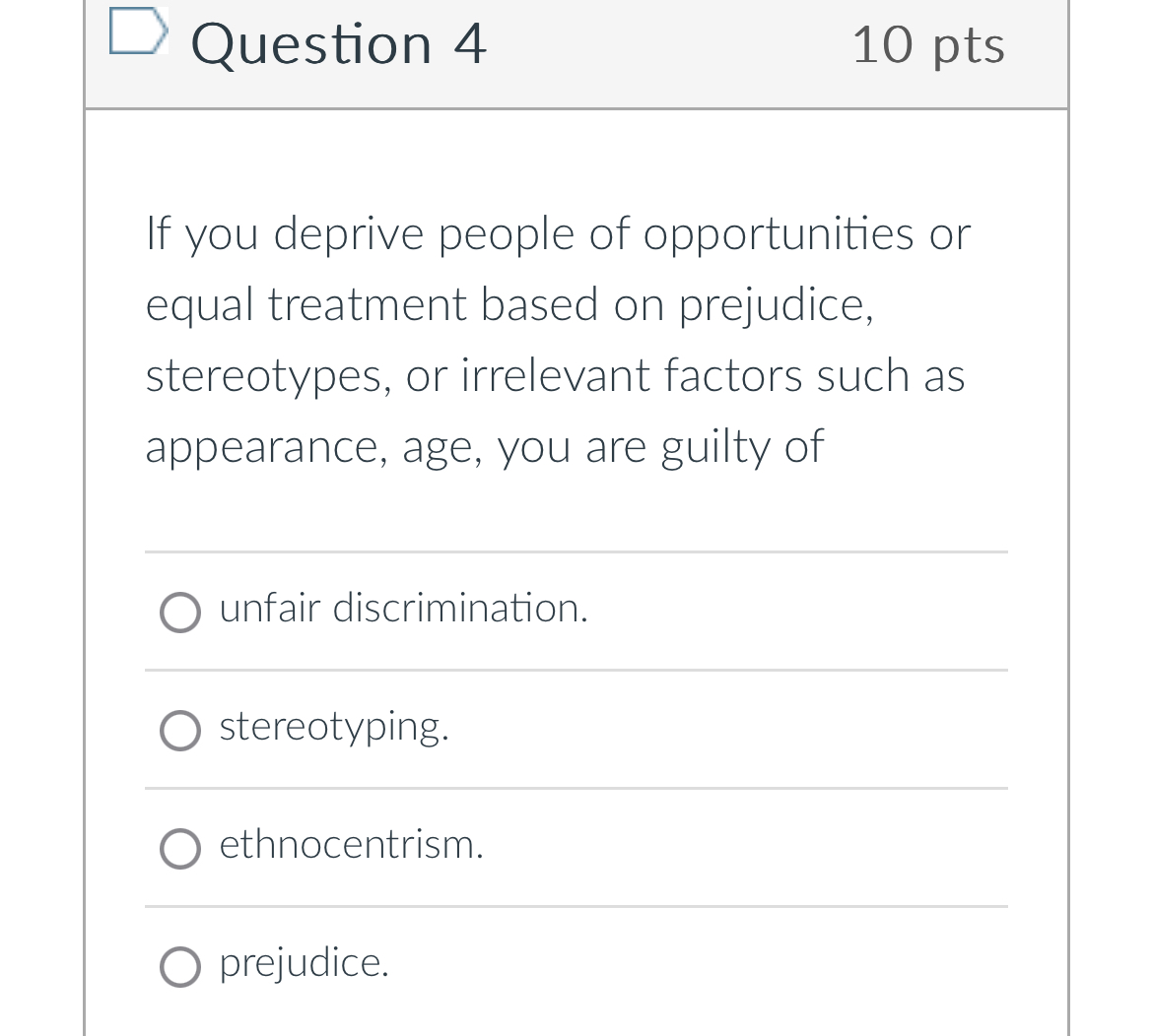 Solved Question 410 ﻿ptsIf you deprive people of | Chegg.com