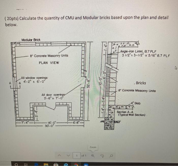 Solved ( 20pts) Calculate the quantity of CMU and Modular | Chegg.com