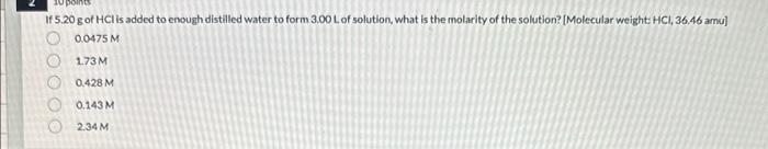 Solved 10 points A solution contains the label 0.2MKNO3. | Chegg.com