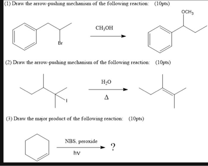 Solved CH3OH (2) Draw the arrow-pushing mechanism of the | Chegg.com